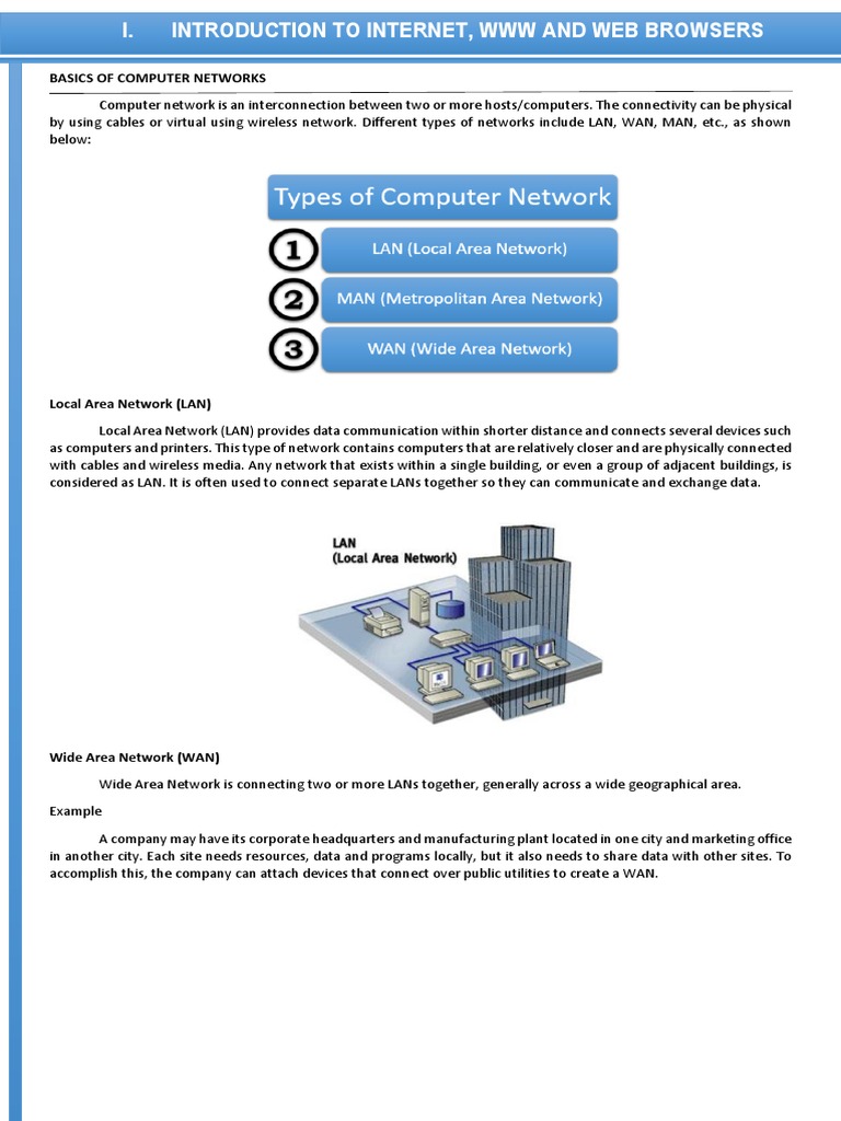 Introduction To Internet, WWW and Web Browsers PDF | PDF | Computer ...
