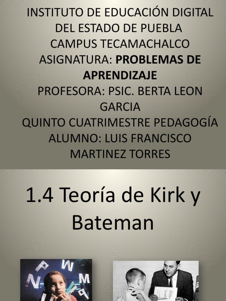 1.4 Teoría de Kirk y Bateman | PDF