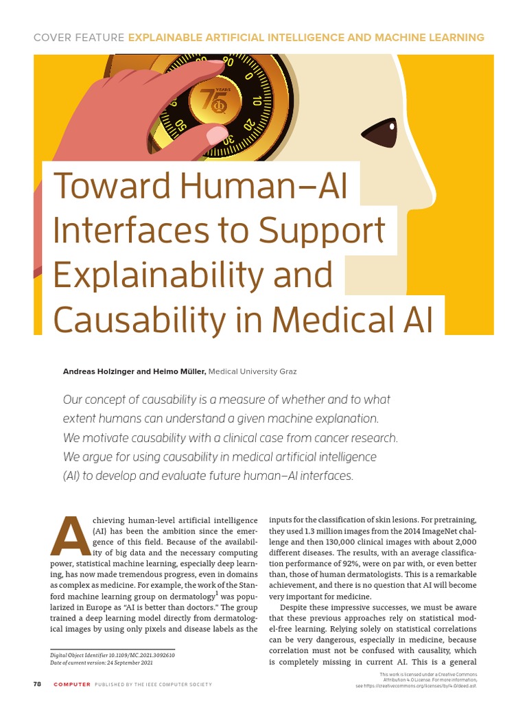 Toward Human-AI Interfaces Ro Support Explainability Ande Causability in Medical AI | PDF ...