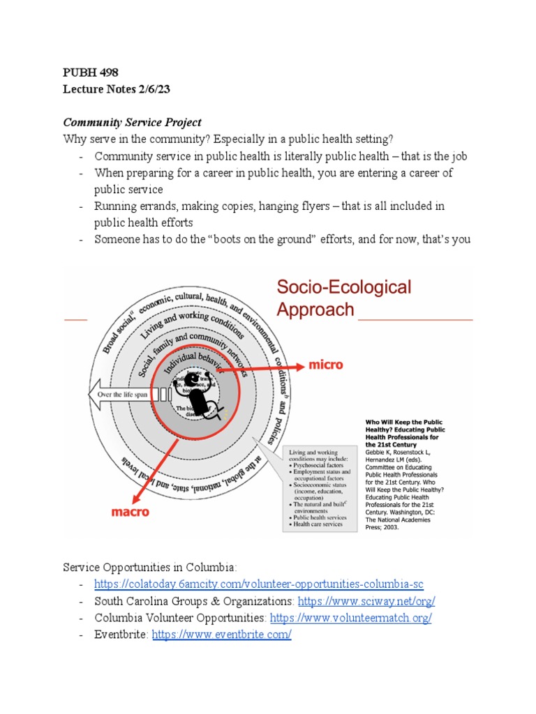 Community Service in Public Health | PDF | Social Science