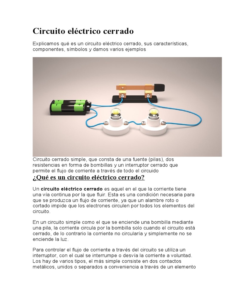 Circuito Eléctrico Cerrado | PDF | Corriente eléctrica | Electricidad