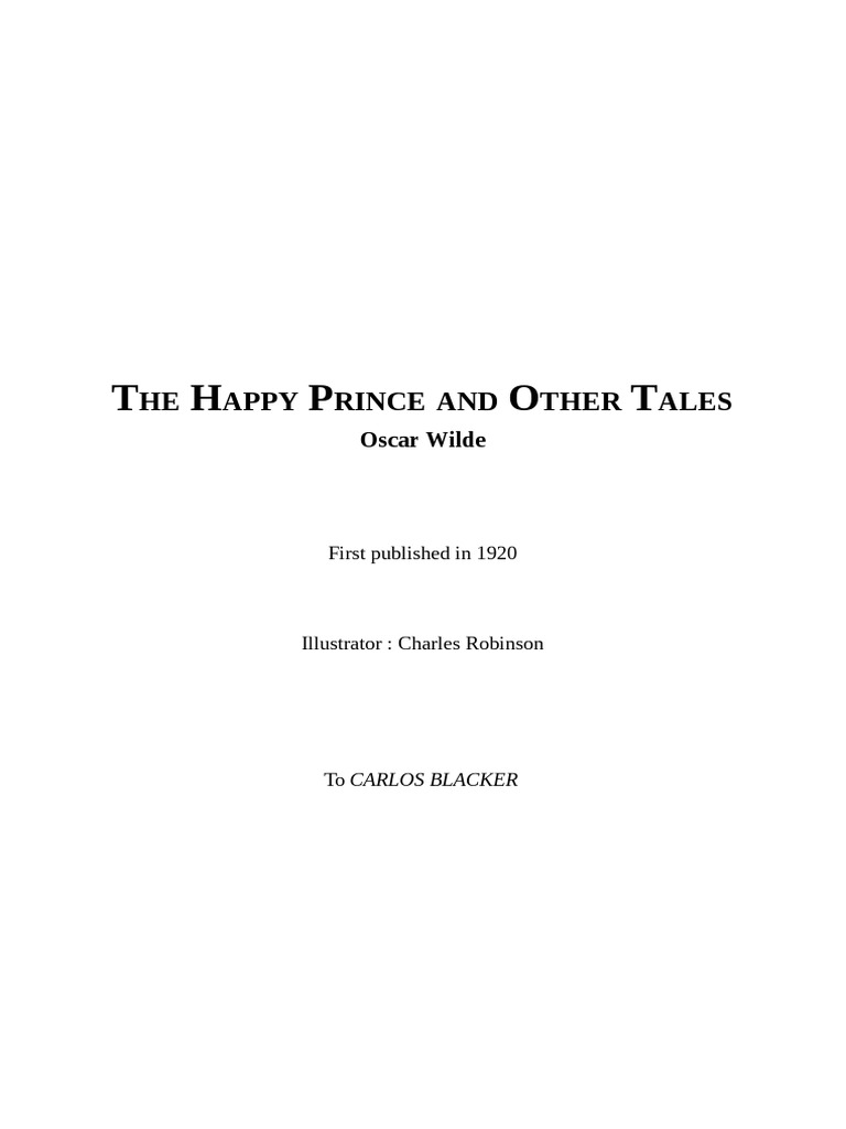 The Happy Prince and Other Tales - Oscar Wilde PDF | PDF