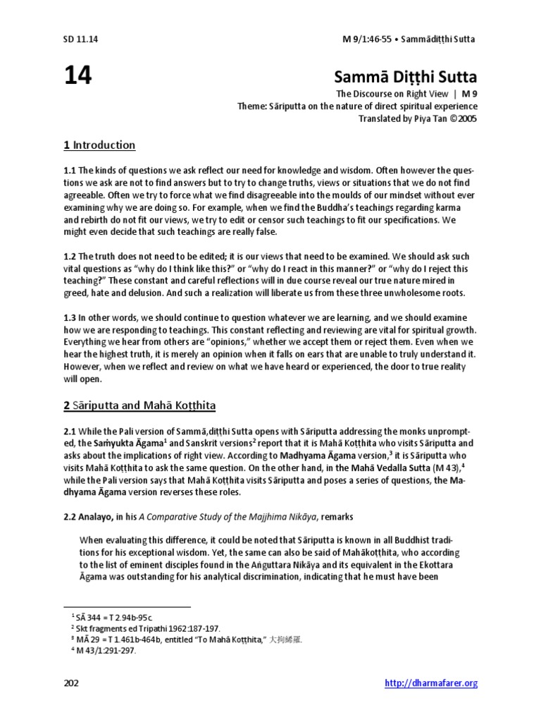 11.14-Samma-Ditthi-S-m9-piya | PDF | Noble Eightfold Path | Four Noble Truths