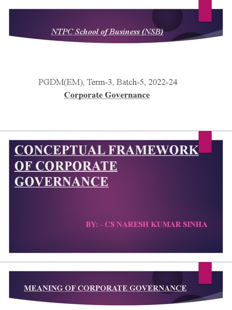 Corporate Governance Framework Overview | PDF | Governance | Corporate ...