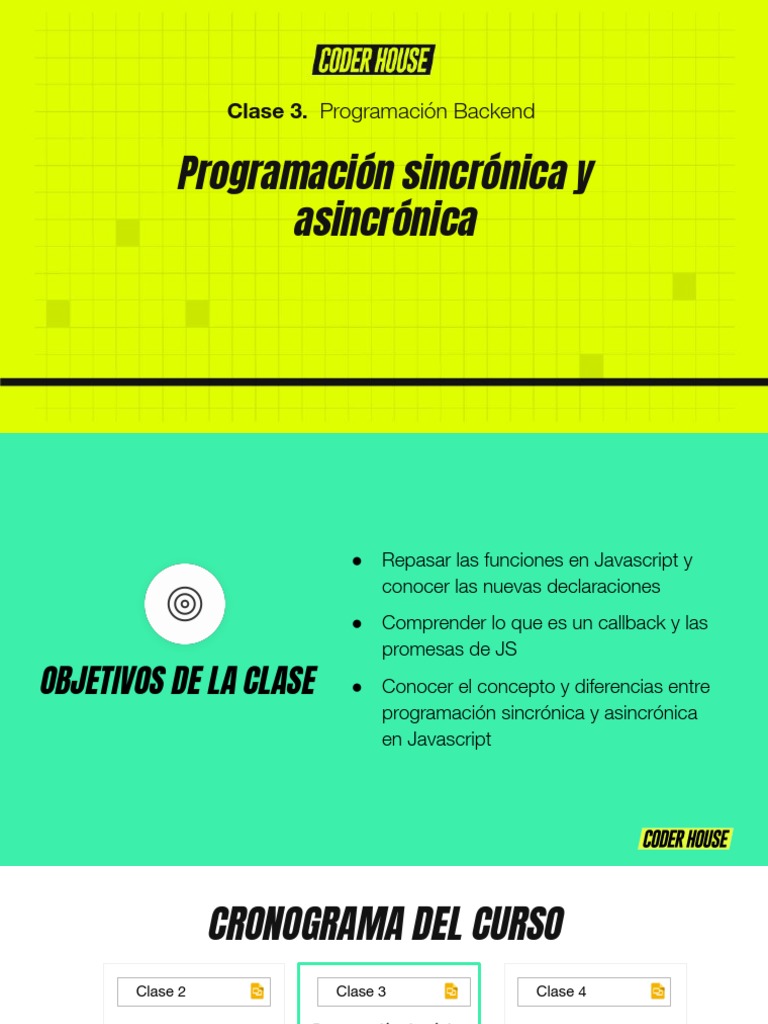 Clase 3 - Programación Sincrónica y Asincrónica | PDF