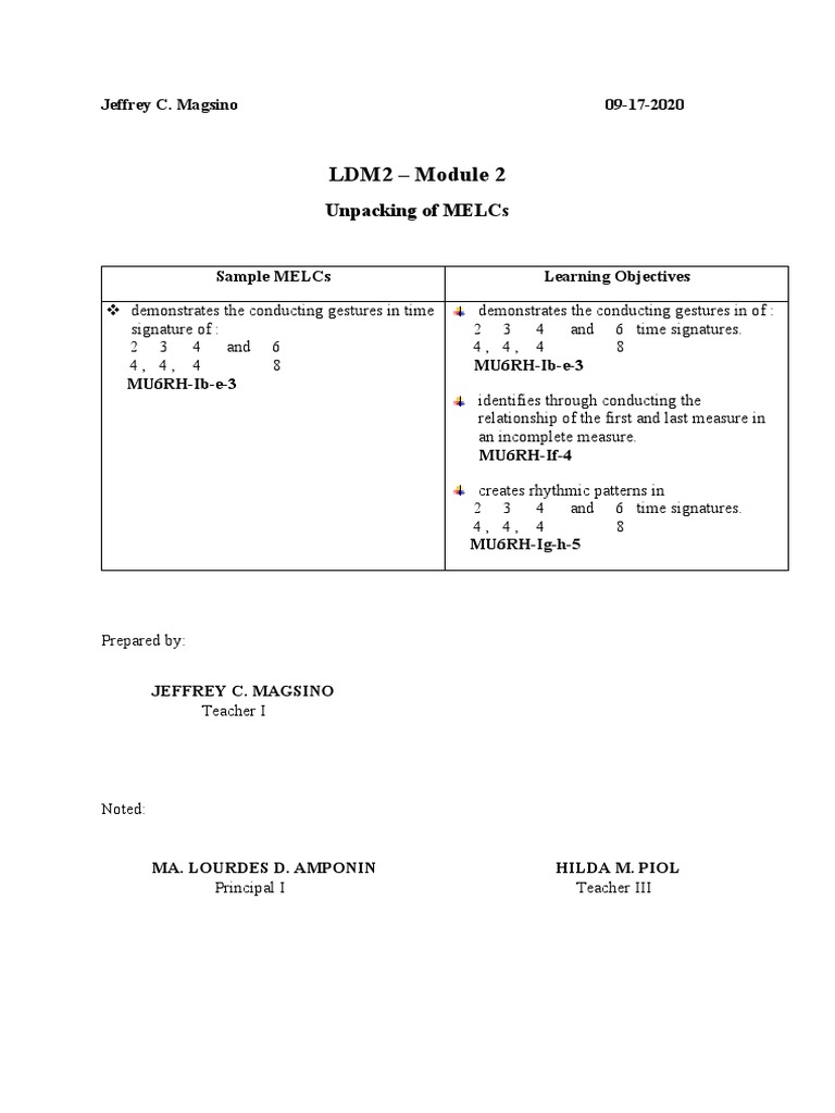 Unpacking of MELCs - JEFFREY C. MAGSINO | PDF