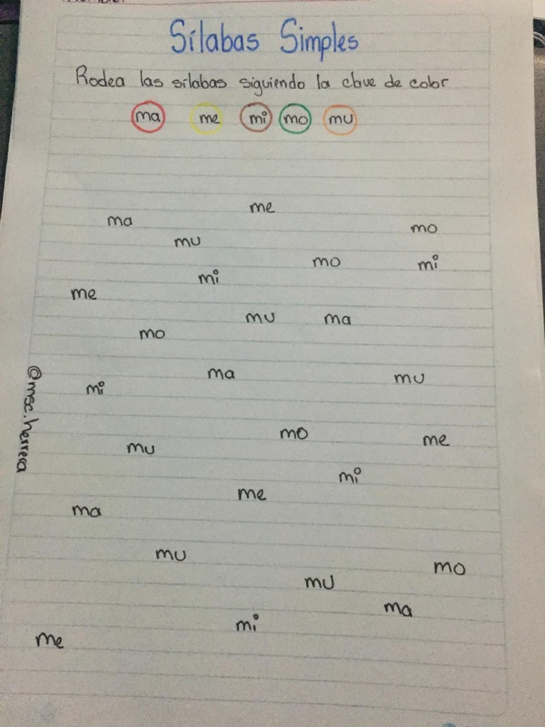 Lectoescritura Cuaderno Guia Con Silabas | PDF