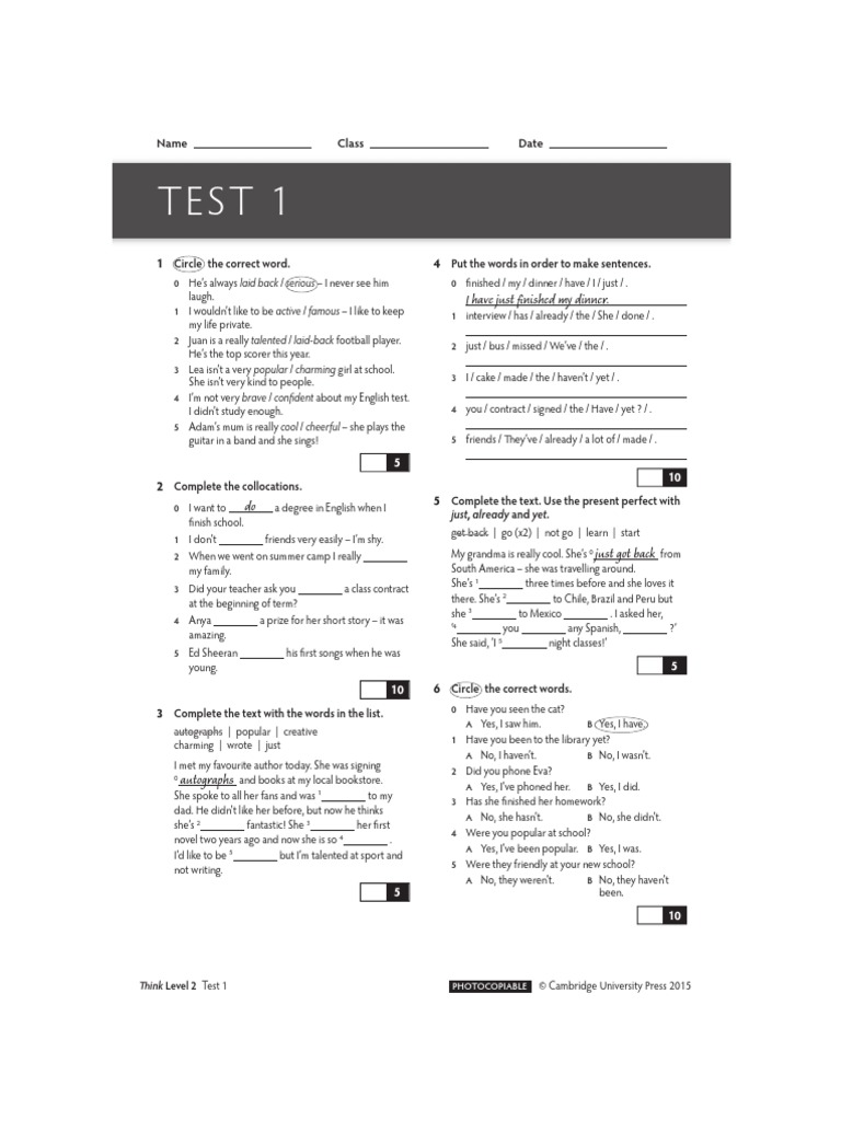 TESTS Complete Extra MARGIN-Think 2 | PDF | English Language | Linguistics TESTS Complete Extra MARGIN-Think 2 | PDF | English Language | Linguistics
