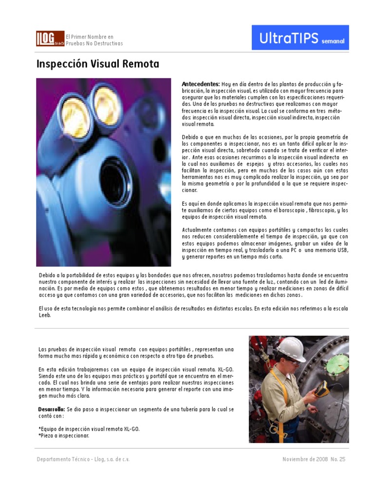 Ultra TIPS 25 Inspección Visual Remota | PDF