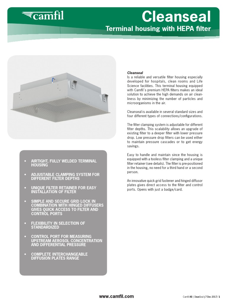 01 Technial Information CleanSeal | PDF | Filtration | Materials