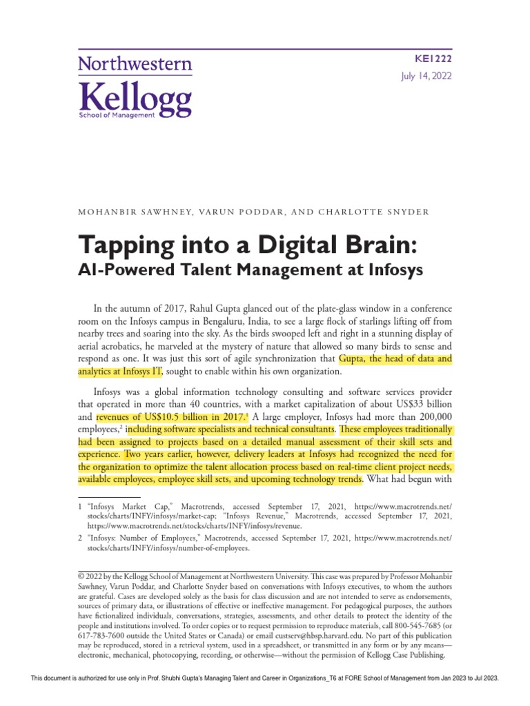 MTCO - Tapping Into Digital Brain | PDF | Employment | Human Resources