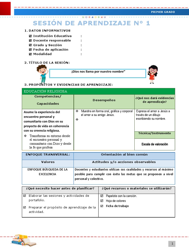 Sesión 1 Religion | PDF | Aprendizaje | Maestros