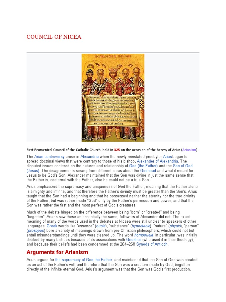 Council of Nicea | PDF | Arianism | Christianity Related Controversies
