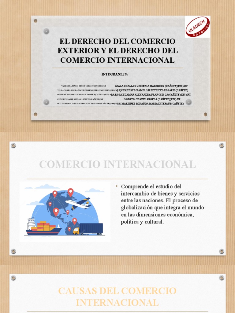 El Derecho Del Comercio Exterior y El Derecho Del Comercio ...
