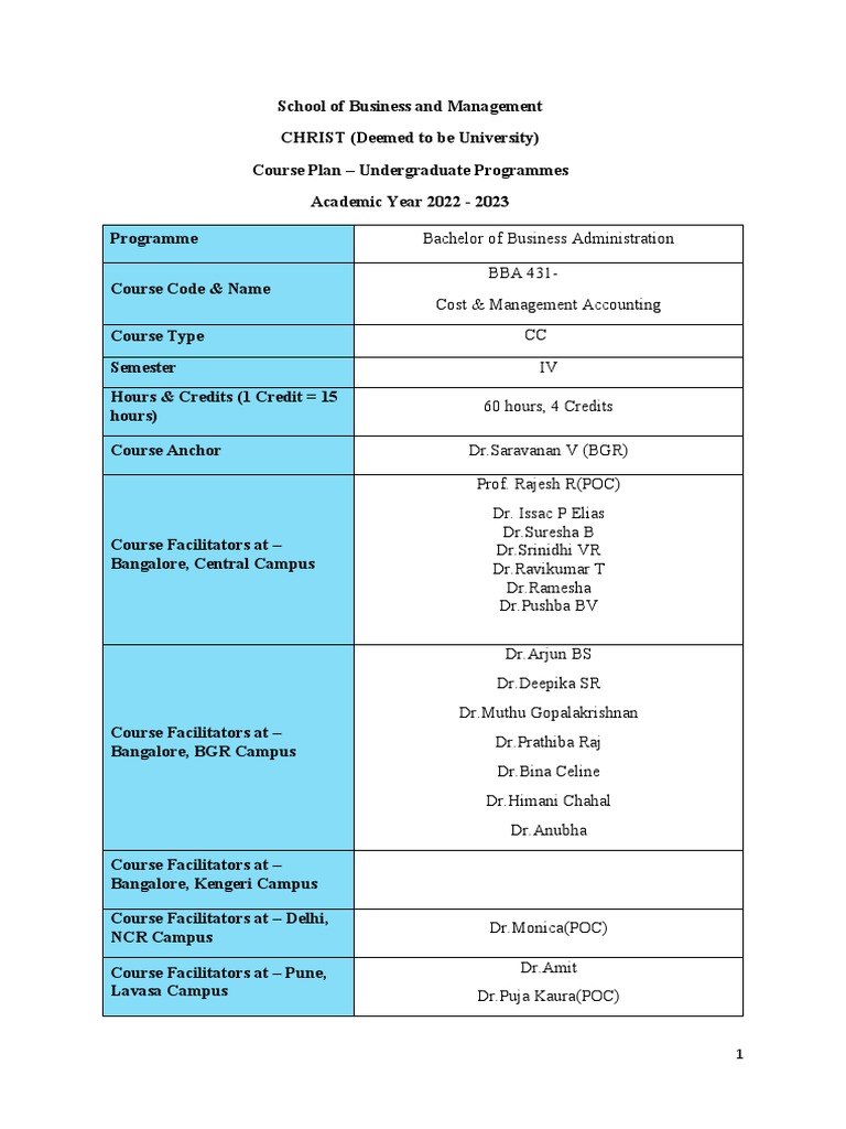 Bba431 Cost And Management Accounting Pdf Learning Management