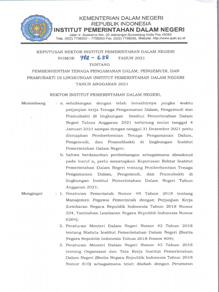 SK Pemberhentian 2021 PDF | PDF