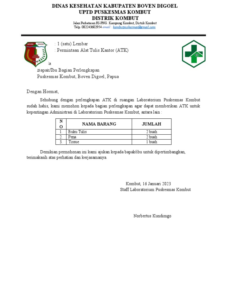 Permintaan ATK | PDF