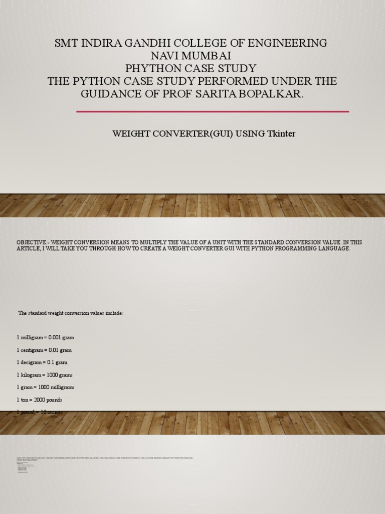 Weight Converter (GUI) Using TKinter | PDF | Graphical User Interfaces ...