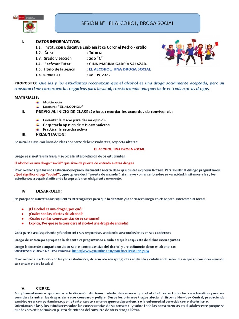 SESIÓN 15 - Ael Alcohol, Droga Social | PDF | Alcoholismo | Despachador de drogas