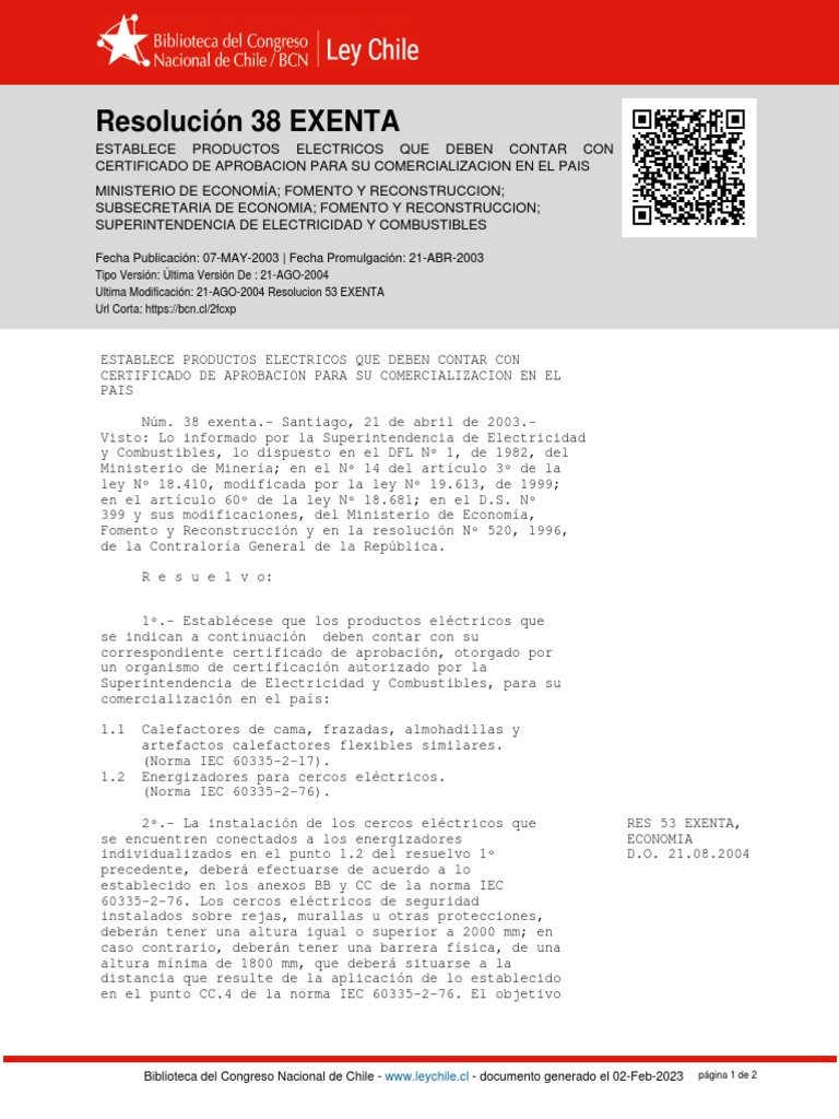 Res 38 Exenta - 07 May 2003 | PDF | Gobierno