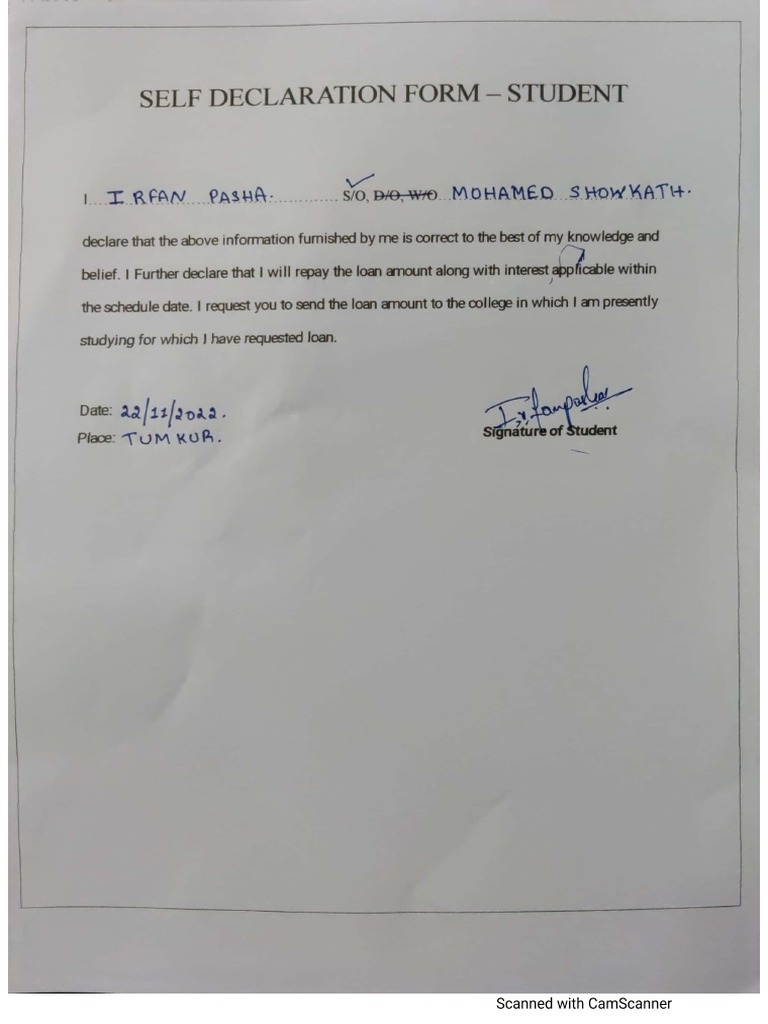 Student Declaration | PDF