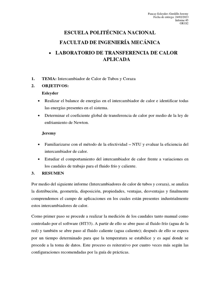 Ltca I5 | PDF | Intercambiador de calor | Calor