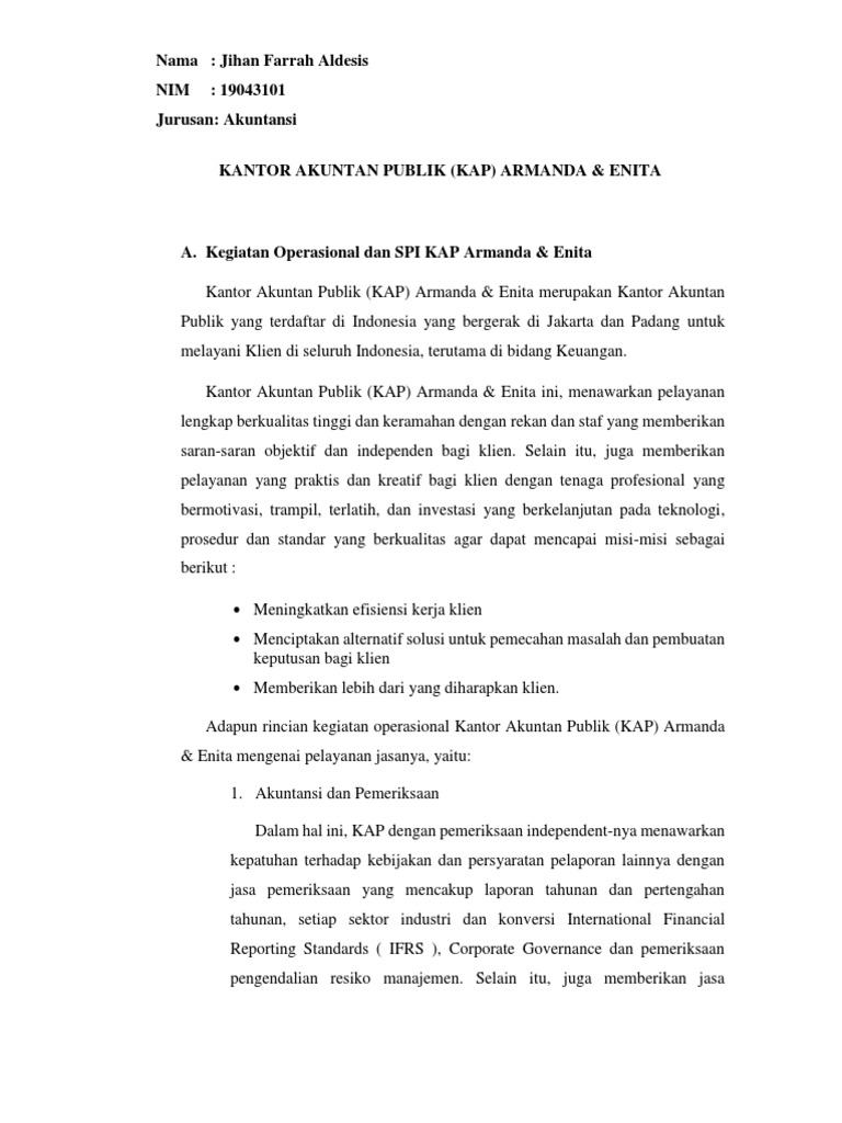 19043101_Jihan Farrah Aldesis_Gambaran Umum Laporan Magang | PDF