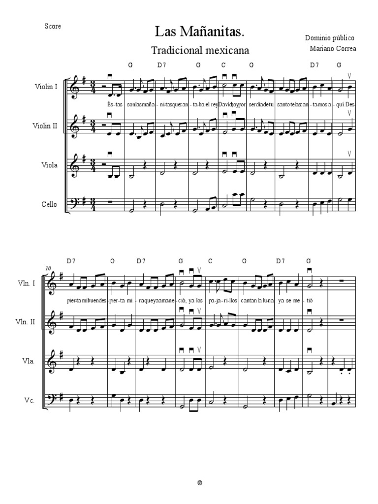 Las Mañanitas Score | PDF