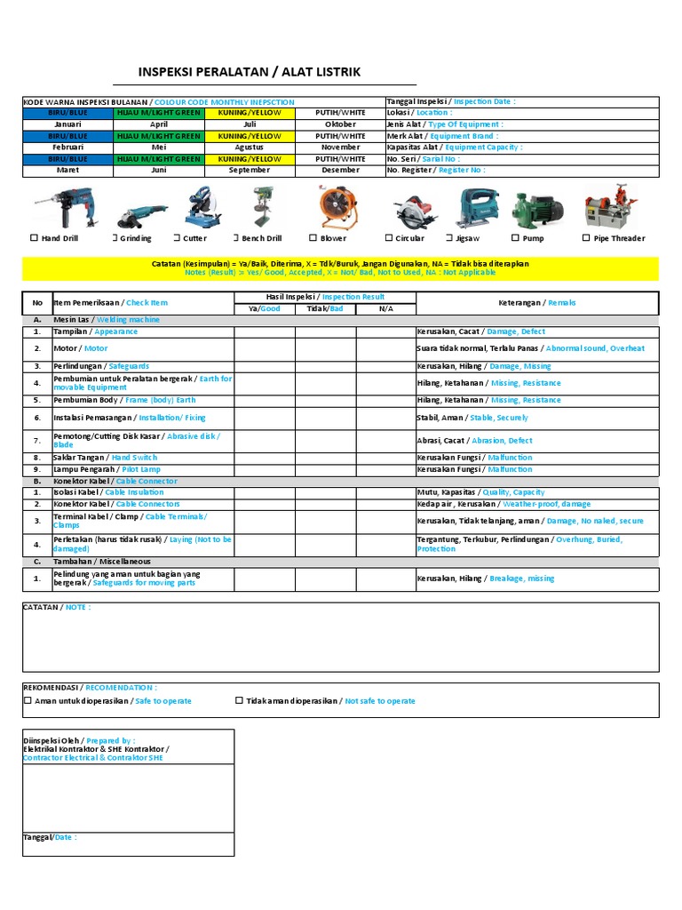 11.12. Inspeksi Peralatan Alat Listrik EE R1 | PDF