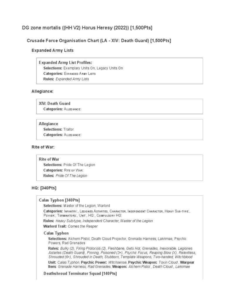 Death Guard Zone Mortalis | PDF | Infantry | Armour