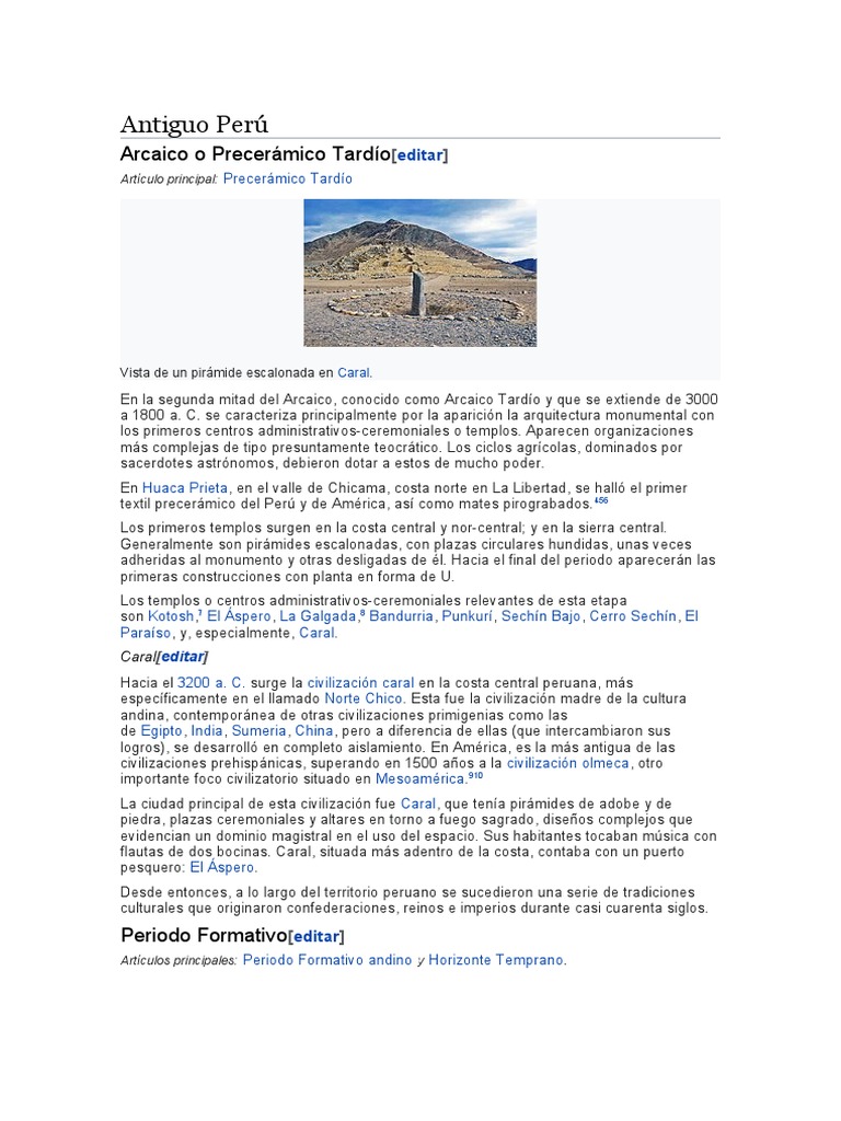 Características del Precerámico Tardío | PDF | Pueblos Indígenas de las ...