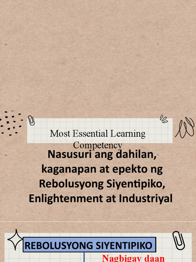 PART 1 - Siyentipikong Rebolusyon | PDF