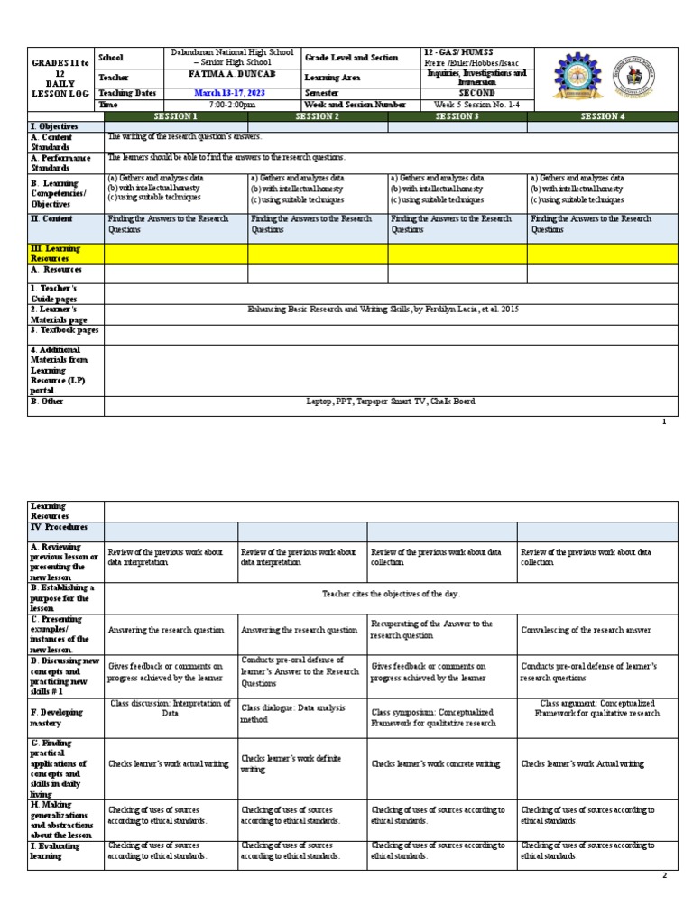 Iii Q3 Week 5 DLL | PDF | Learning | Concept