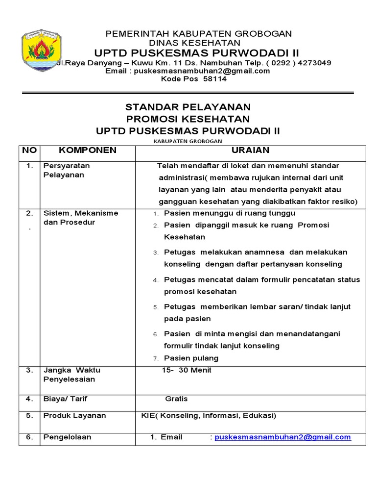 15 .Standar Pelayanan Promkes PWD 2 | PDF
