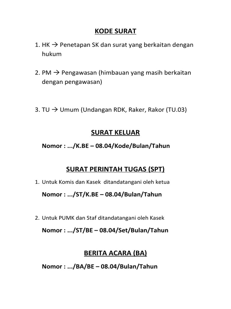 Kode Surat | PDF