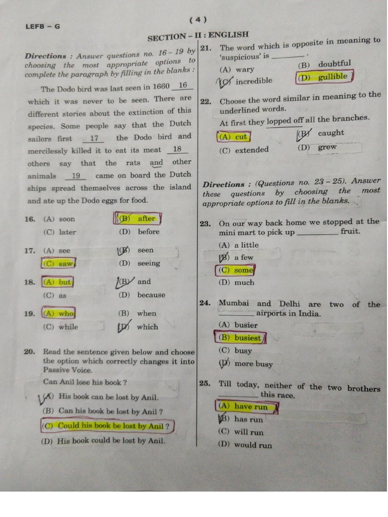 Navodaya Question Paper 2022 Class 9 English PDF | PDF