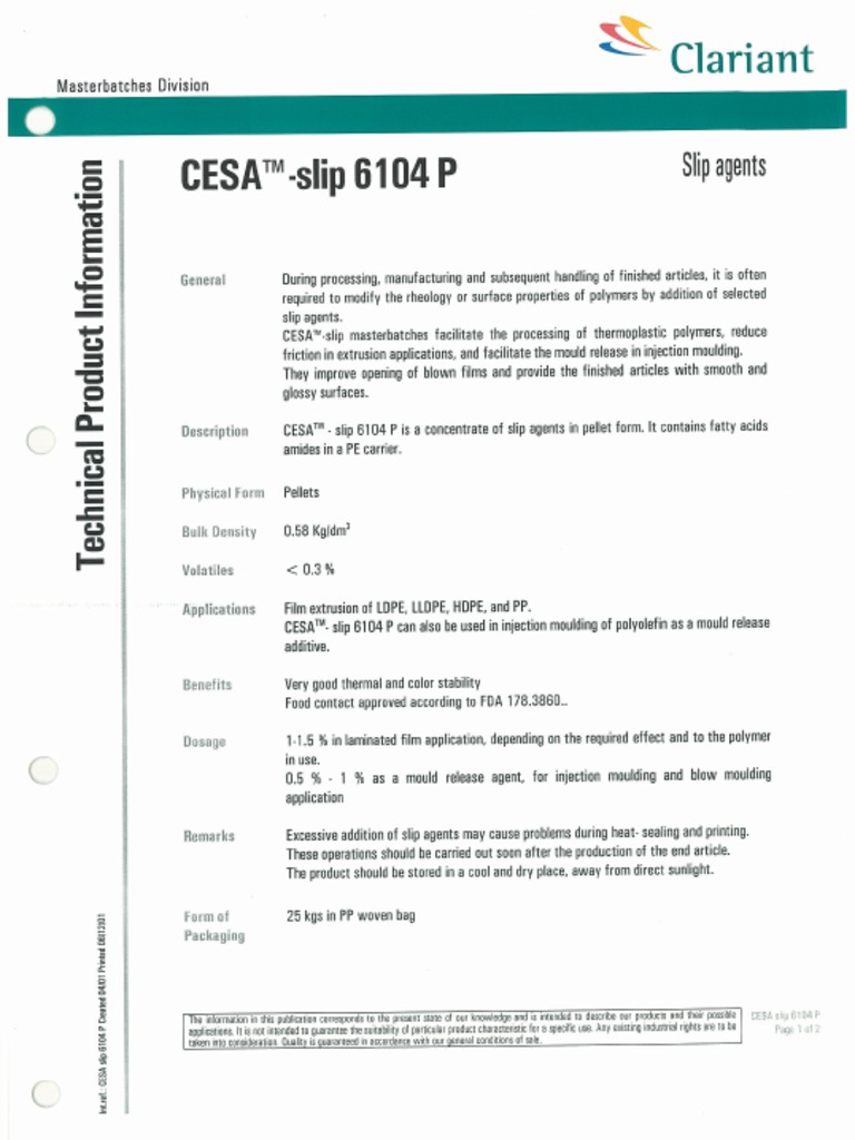 CESA Slip 6104P | PDF