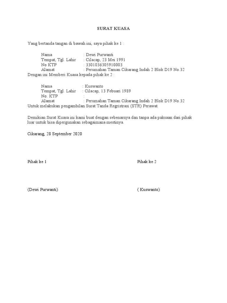 SURAT KUASA.docx | PDF