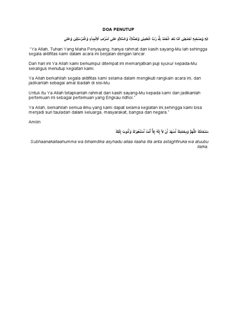 Doa Penutup | PDF