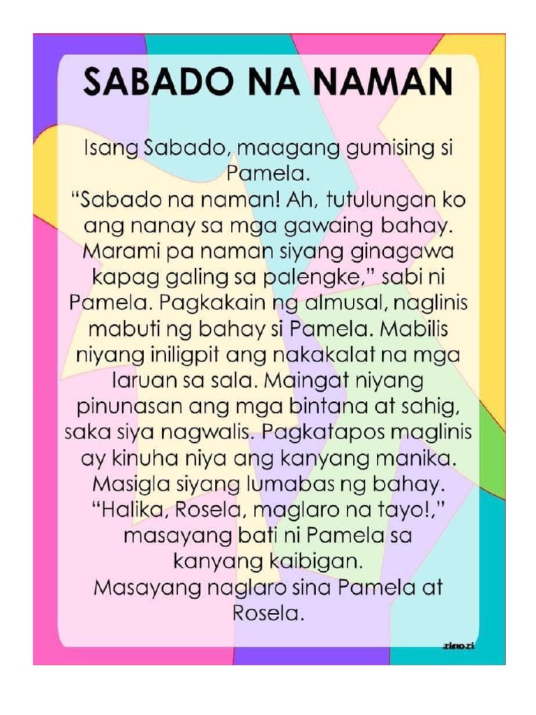 MGA KWENTO (Filipino Reading Materials) Free Download PDF | PDF