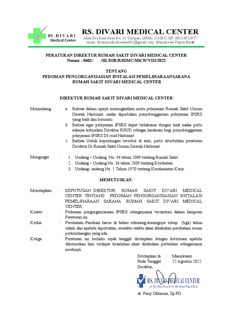 Contoh SK Direktur | PDF