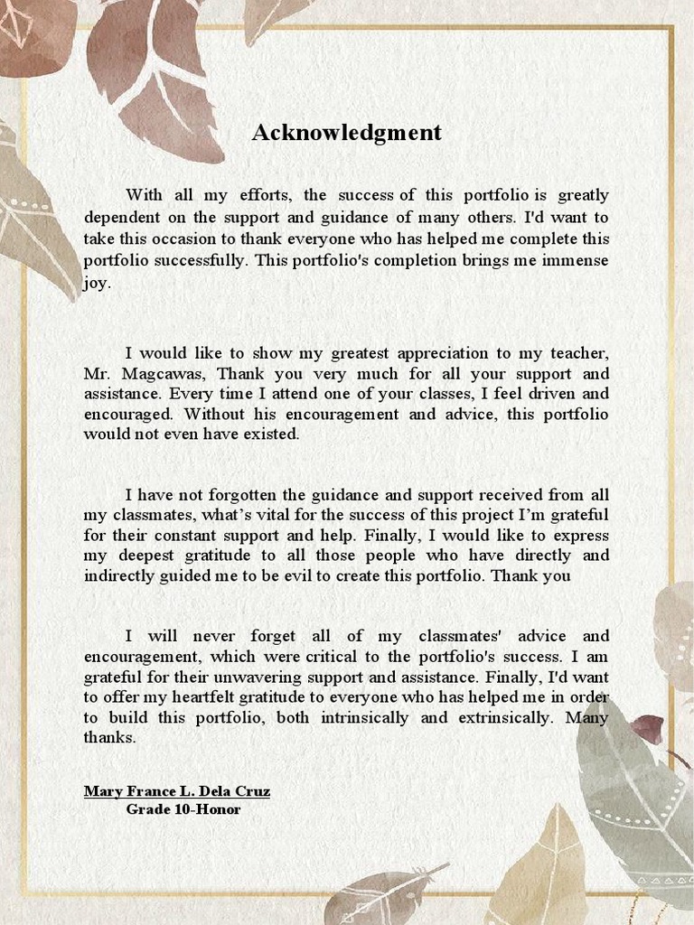 Acknowledgment | PDF