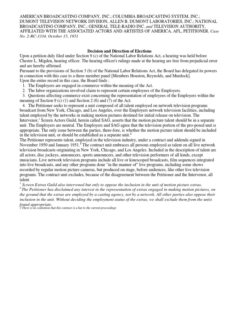 NLRB Network Decision | PDF | Cbs | Employment