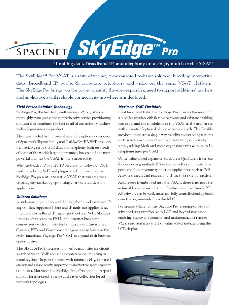 SkyEdge Pro Spacenet | PDF | Voice Over Ip | Computer Network