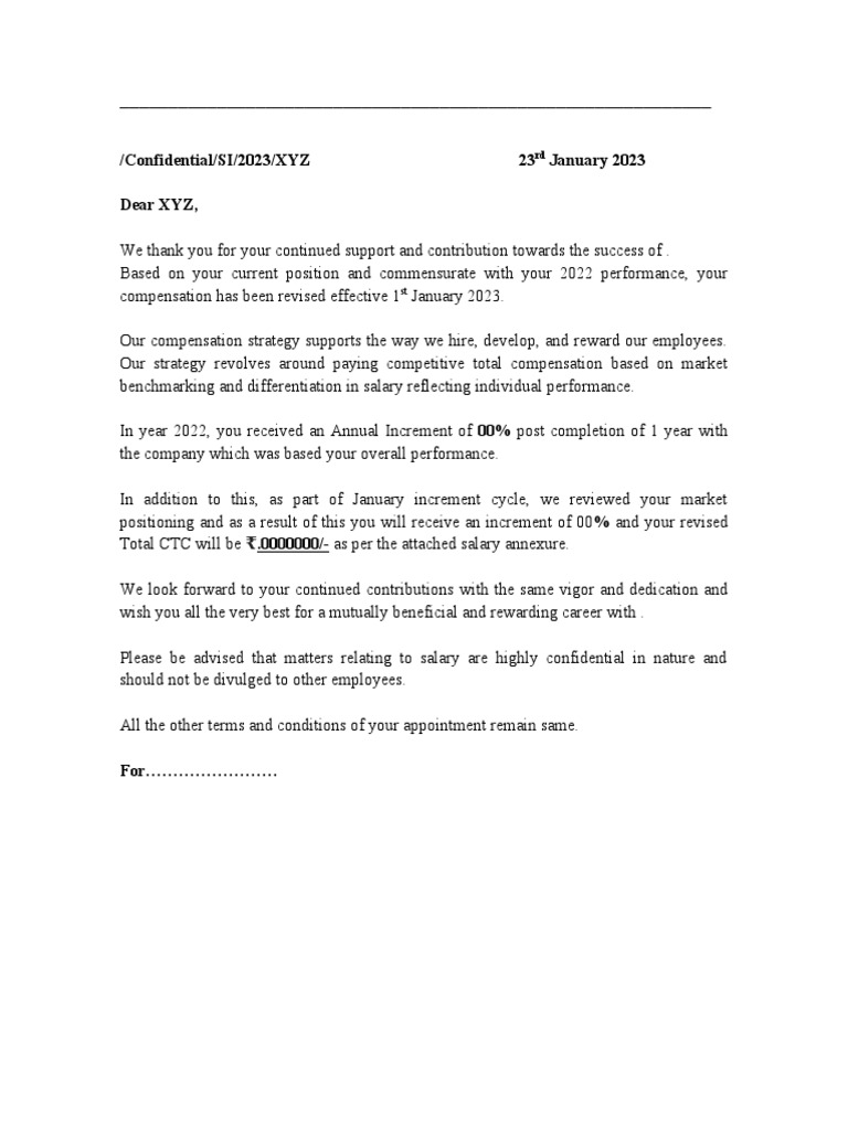Template 11 - Increment + Annual Increment in 2022 | PDF