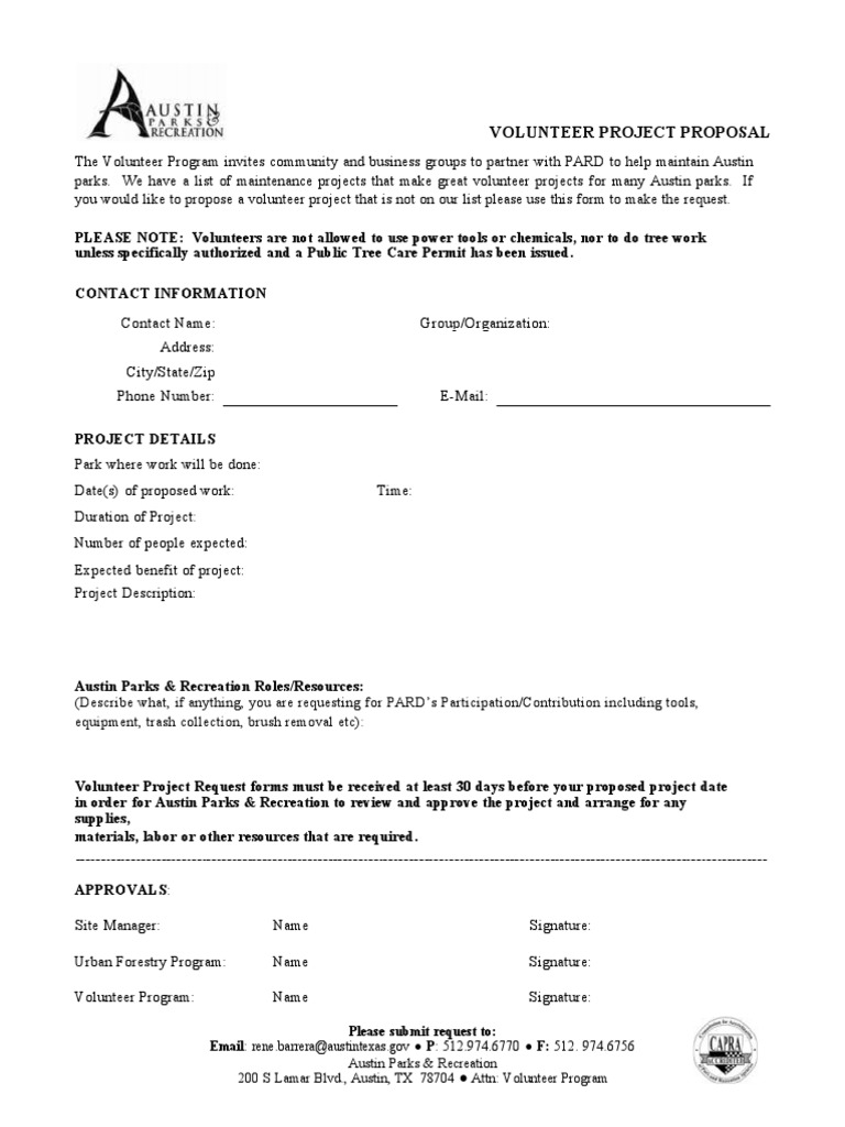 Volunteer Project Proposal Sample | PDF