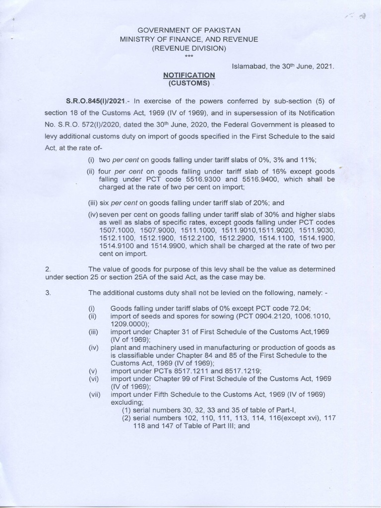SRO-845 (I) - 2021,30.06.2021 For ACD | PDF