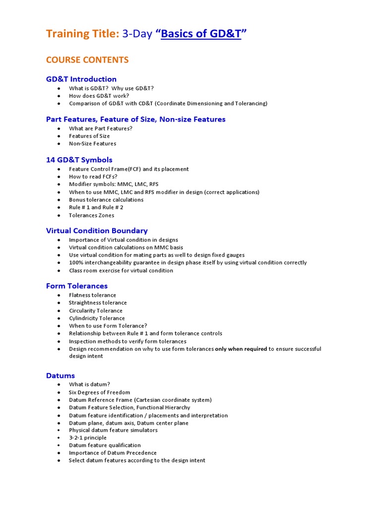 Basics of GD&T - 3 Day | PDF | Mathematical Physics | Geometry