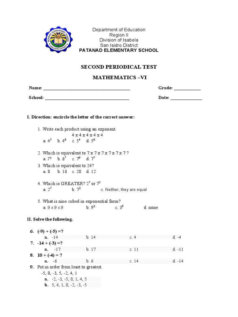 Practice For 2ND PT | PDF | Mathematics