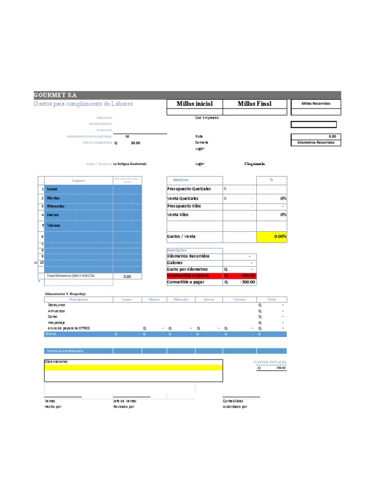 Formato de Viaticos | PDF